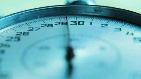 Close-Up View Of A Mechanical Stopwatch | Stock Video | Pond5