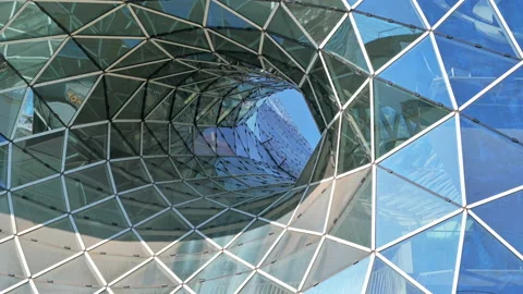 Close view of a modern building with unu... | Stock Video | Pond5