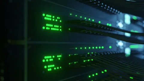 Close-up view of modern internet network... | Stock Video | Pond5