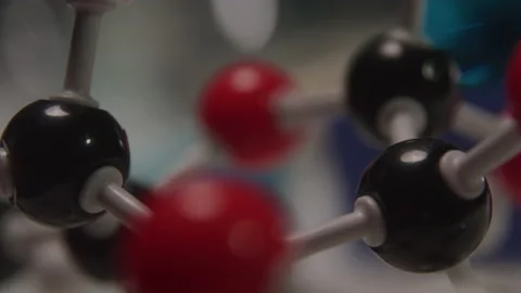 Close-up View of Molecule Model on Lab T... | Stock Video | Pond5