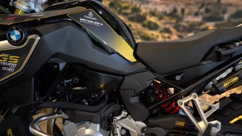 Close up view of new BMW motorcycle | Stock Video | Pond5