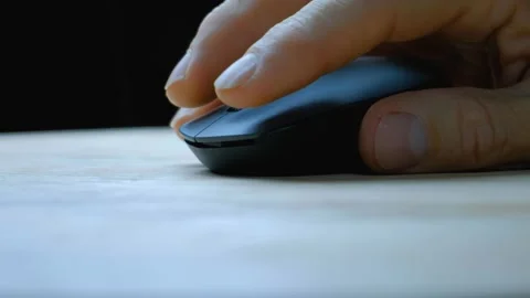 Close-Up View Of An Optical Mouse And Hu... | Stock Video | Pond5