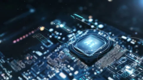 Close-up view of the processor with arti... | Stock Video | Pond5