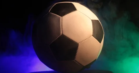Close up view of rotating soccer ball on... | Stock Video | Pond5