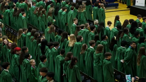 Close up view of Students Attending Grad... | Stock Video | Pond5