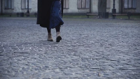 Close-up view of a woman in shoes walkin... | Stock Video | Pond5