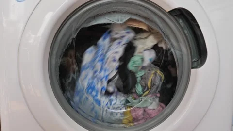 Close-up of washing machine in the proce... | Stock Video | Pond5