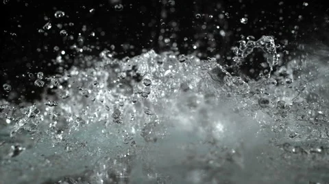 Close up water splash. Slow Motion. | Stock Video | Pond5