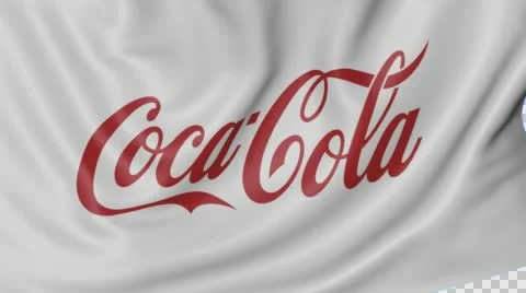 Close up of waving flag with Coca-Cola l... | Stock Video | Pond5