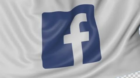 Close up of waving flag with Facebook lo... | Stock Video | Pond5