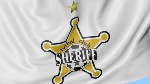 Close-up of waving flag with FC Sheriff ... | Stock Video | Pond5