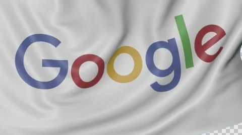 Close up of waving flag with Google logo... | Stock Video | Pond5