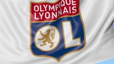 Close-up of waving flag with Lyon footba... | Stock Video | Pond5