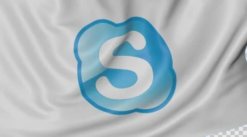 Close up of waving flag with Skype logo,... | Stock Video | Pond5