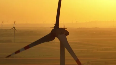 Close-up of a wind turbine in motion dur... | Stock Video | Pond5