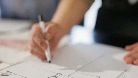 Close up woman hand designer drawing fas... | Stock Video | Pond5