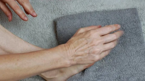 Close-up, the woman massages her toes. T... | Stock Video | Pond5