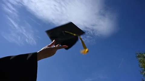 Graduation Caps Throwing Up