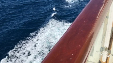 Close up of wooden cruise ship handrail ... | Stock Video | Pond5