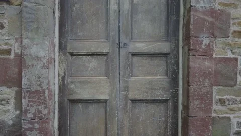 Close-up of a worn-out wooden door at St... | Stock Video | Pond5