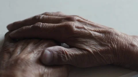 close-up of wrinkled hands of an old man... | Stock Video | Pond5