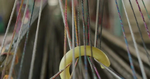 Close up of yarn weaving machine in Guat... | Stock Video | Pond5