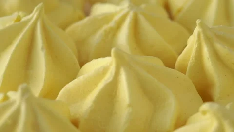 Close up of yellow citrus meringue rotat... | Stock Video | Pond5