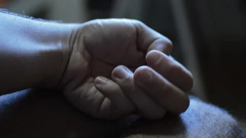 close-up young man's hand paralyzed with... | Stock Video | Pond5