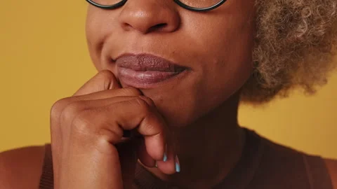 Close-up of young woman moving her lips ... | Stock Video | Pond5