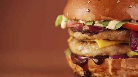 Burger Rotation Stock Video Footage | Royalty Free Burger Rotation ...
