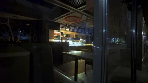 Closed cafe, view from the street. Close... | Stock Video | Pond5