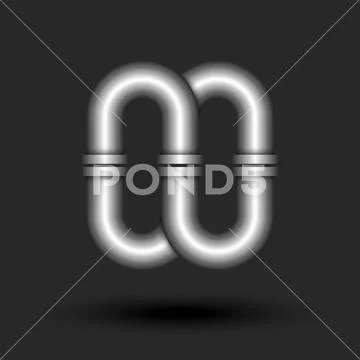 Closed loop logo 3d steel infinity shape line pipe with flanges smooth ...