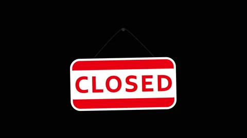 Closed Red Sign Animation on Black Backg... | Stock Video | Pond5