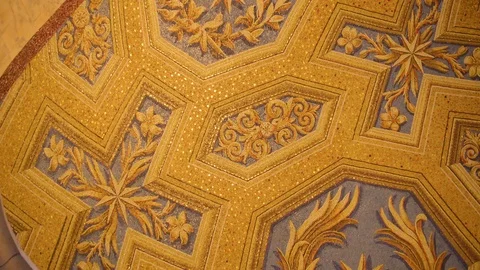 Closer look of the gold ceiling in Rome ... | Stock Video | Pond5