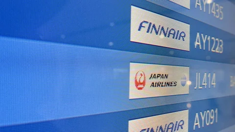 Closer look of the Japan Airlines inside... | Stock Video | Pond5