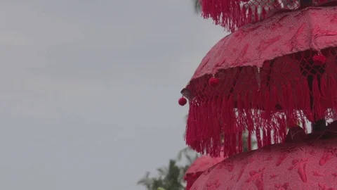 Closer look of a red traditional Balines... | Stock Video | Pond5