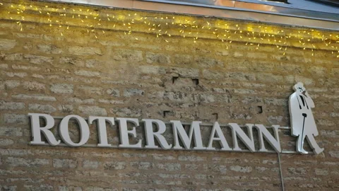 Closer look of the Rotermann signage in ... | Stock Video | Pond5