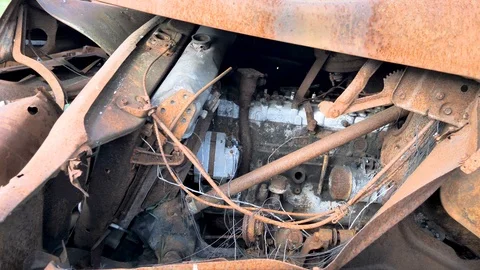 Closer look of the total wreckage car on... | Stock Video | Pond5