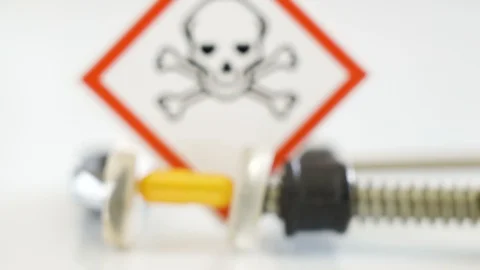 The closer look of the white hazard sign... | Stock Video | Pond5