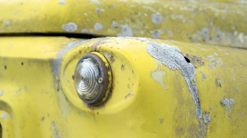 The closer look of the yellow rusty pain... | Stock Video | Pond5