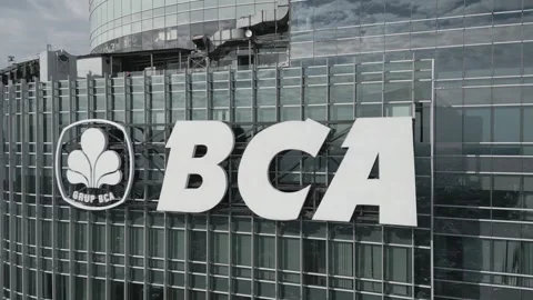 Closeup of BCA bank logo on BCA tower bu... | Stock Video | Pond5
