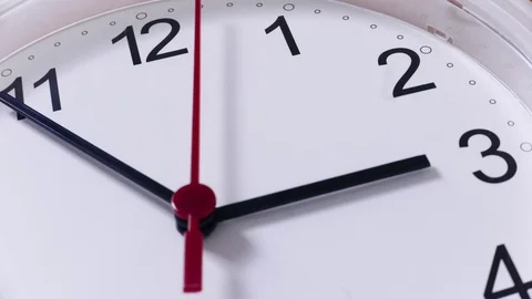 Closeup clock ticking showing three hour... | Stock Video | Pond5
