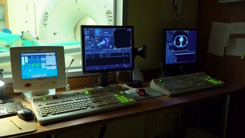 Closeup of computers used in a Medical M... | Stock Video | Pond5
