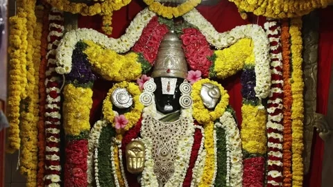 Closeup of deity god venkateswara decora... | Stock Video | Pond5