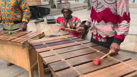 Closeup details, musicians play Marimba ... | Stock Video | Pond5