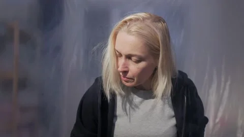 Closeup a female hostage sitting on a ch... | Stock Video | Pond5