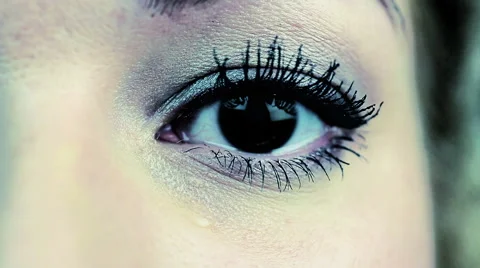 Closeup of frightened woman crying, eye ... | Stock Video | Pond5