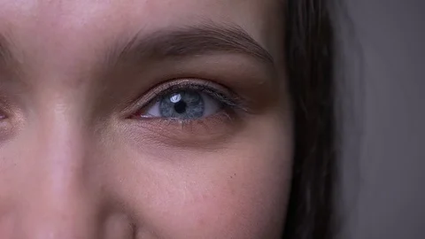 Closeup half-face shoot of young happy a... | Stock Video | Pond5