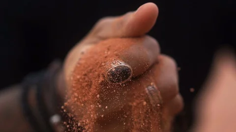 Closeup from the hand of an Arab man gra... | Stock Video | Pond5