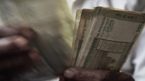 Closeup of a hand counting Indian curren... | Stock Video | Pond5